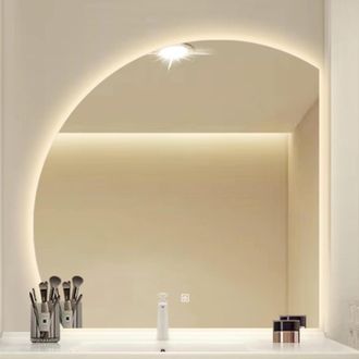 Generic Smart Mirror Badezimmer, Unregelmäßiger Spiegel, Halbrunder Spiegel, Halbrunder Spiegel mit Beleuchtung, Große wandmontierte Kosmetikspiegel 60 cm