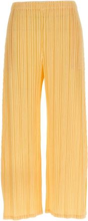 Issey Miyake Femme, Pantalons, Jaune, Taille: 46 FR Mellow Pleats Pantalons
