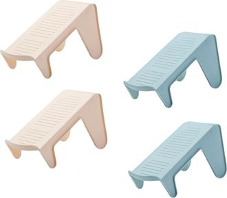 BESPORTBLE 4 St&uuml;ck Schuhregal aus Robustem PP Material Platzsparende Schuhablage f&uuml;r Zuhause Praktische Schuhf&auml;cher In Blau und Khaki