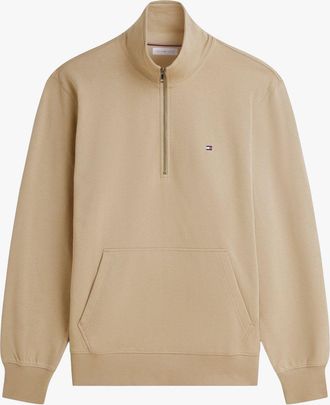 Tommy Hilfiger Pull droit &agrave; col montant zipp&eacute; en coton