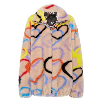 Philipp Plein Femme, Vestes, Multicolore, Taille: 42 FR Eco Fur Jacket Heart