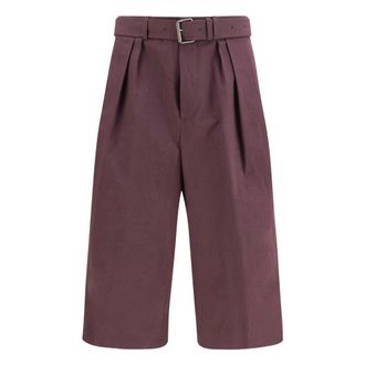 Dries Van Noten G&uuml;rtel-Shorts aus Baumwollpopeline - - Shorts - Herren - Lila - M