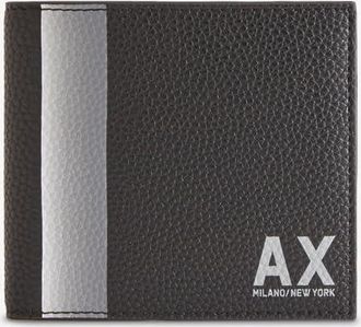 A|X Armani Exchange Mens Long Island, Side Band,Bi-Fold Wallet,Black,One Size