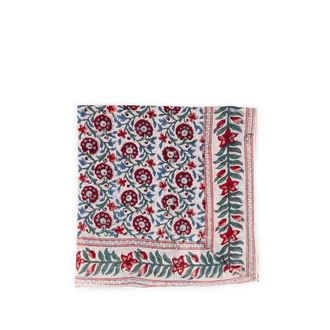 Au Printemps Paris Etole fleurie Carr&eacute; Block en coton