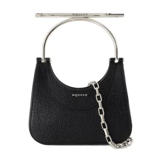 Alexander McQueen Womens Lambskin Shoulder Bag Black
