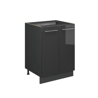 Vicco Meuble Bas de Cuisine Fame-Line, Anthracite Haute Brillance, 60cm, PT Anthracite
