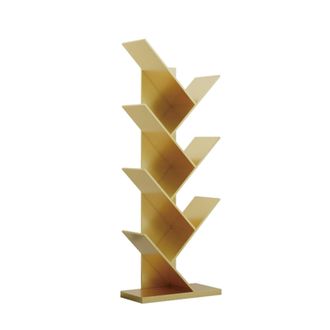 Generic Baum-B&uuml;cherregal, vertikales bodenstehendes Lagerregal, B&uuml;cherregal, zur Aufbewahrung von B&uuml;chern/Filmen/CDs, for Wohnzimmer und Heimb&uuml;ros(Gold,6-Tier