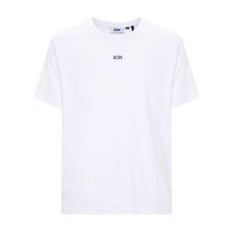 GCDS Gcds, Homme, Tops, Blanc, Taille: XS T-shirt Blanc avec Logo Regular