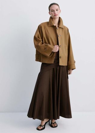 Mango Kurzer Oversize-Trench mittelbraun - Damen - XXL - MANGO