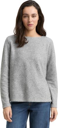 Tom Tailor Damen RIPP Sweatshirt mit Knöpfen, 21373 - Medium Silver Grey Melange, XXXL