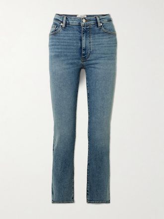 Frame Denim Jean Droit Taille Haute Le Sleek - Bleu