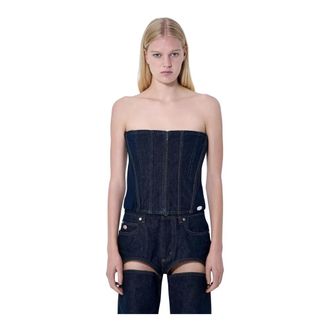 Jean Paul Gaultier Denim Corset - - Tops - Damen - Blau - S