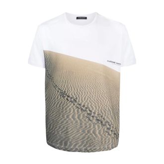 Costume National Homme, Tops, Blanc, Taille: 2XL Logo-Print Detail T-Shirt