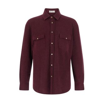 Brunello Cucinelli L - Lana - - Shirts - Herren - Rot - XL