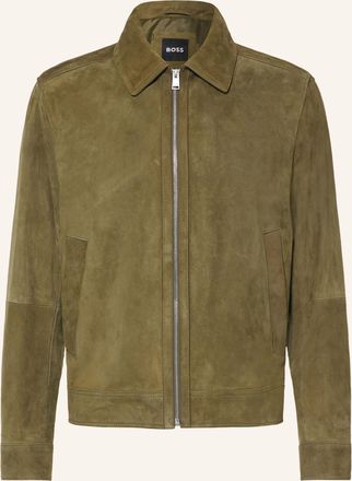 HUGO BOSS Lederjacke Malbano gruen