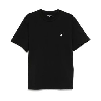 Carhartt Work in Progress Homme, Tops, Noir, Taille: M T-shirt en Coton avec Logo Brod&eacute;