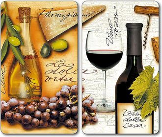 KESPER | Multi-Glasschneideplatte, Material: Glas, Maße: 52 x 30 x 0,8 cm, Motiv: Italien, Farbe: Braun | 36537 13