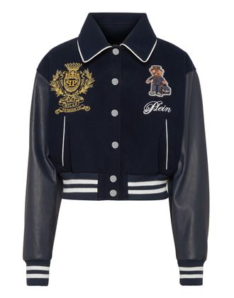 Philipp Plein Leder-Bomber Teddy