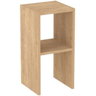 PEGANE Table de chevet Table de nuit avec &eacute;tag&egrave;re ouverte coloris Ch&ecirc;ne - Longueur 30 x Hauteur 60 x Profondeur 30 cm