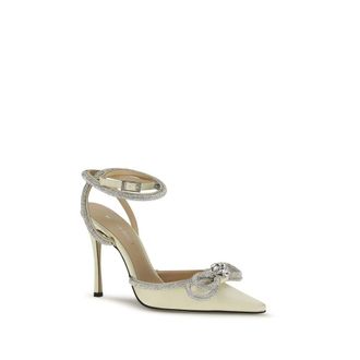 Mach & Mach Womens Crystal-Bow Silk Heel Yellow Upper Sole