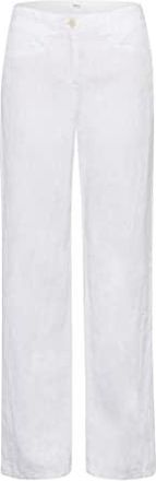 Brax Brax Farina Linen Love Pantalon, Blanc (White 99), W34/L32 (Taille Fabricant: 44) Femme