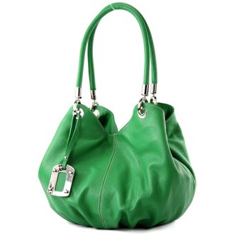 modamoda.de 228 Damen Leder Schultertasche Hobo bag handmade in Italy, Farbe:Gr&uuml;n2021