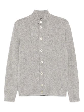 Zanone cardigan en laine à col montant - Gris