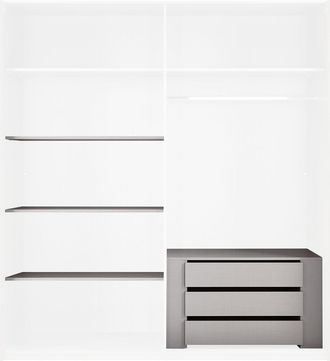 Wimex home24 Zubehör für Kleiderschrank 90/90 210cm Grau Classic Spanplatte, foliert