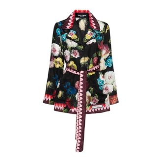 Dolce & Gabbana Femme, Vestes, Multicolore, Taille: 36 FR Veste Kimono en Soie &agrave; Imprim&eacute; Floral