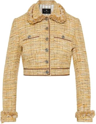 Etro Femme, Vestes, Beige, Taille: 40 FR Veste Courte en Tweed