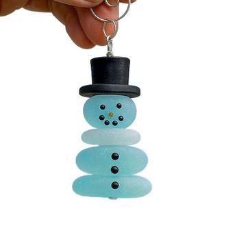 Generic Weihnachtsanh&auml;nger Aus Meeresglas - K&uuml;stendekoration Im -Stil Mit Aufh&auml;ngeschnur | Handgefertigter Aus Harz F&uuml;r Strandliebhaber Und Festliche Wohndeko