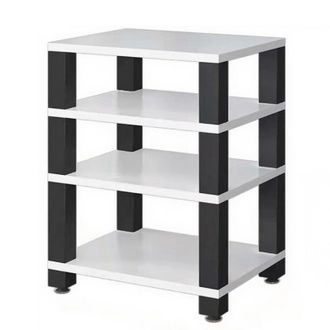 Generic Audio-Video-Regal HiFi Rack aus Holz & Stahl, Audio-Komponenten StereoKomponenten Rackschrank, AV-Medienständer für Audioanlage Stereoanlagen TV(White