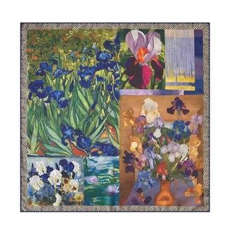 Generic Lot de 2 &eacute;charpes carr&eacute;es style peinture &agrave; lhuile vintage, motif cachemire, m&eacute;lange de soie et de coton, 70 cm, ceinture d&eacute;corative