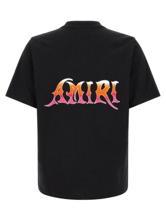 Amiri Logo-Gradient Print T-Shirt - Black