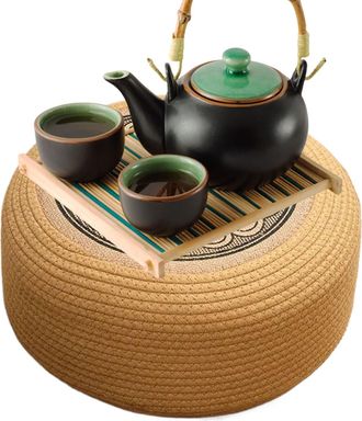 Generico Bodenkissen - Meditationskissen | Rattan Ottomane | Cushion | wasserdichte Outdoor-Sitzhocker | Tatami-Bodenkissen für den Garten