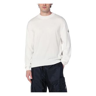 Moncler Grauer Pullover mit Girocollo-Ausschnitt - - Knitwear - Herren - Grau - S