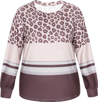 Usha Langarmshirts in gro&szlig;en Gr&ouml;&szlig;en usha PLUS GR&Ouml;SSE Frauen mehrfarbiger Kaffee
