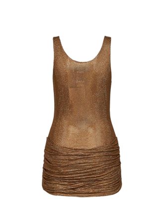 Giuseppe Di Morabito Womens Mini Dress Gold Crystal-Embellished Polyamide