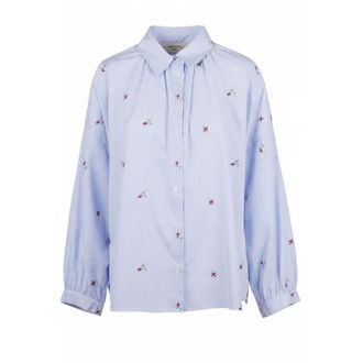 Max Mara Femme, Blouses et Chemises, Bleu, Taille: 36 FR Camicia Butterfly &agrave; rayures