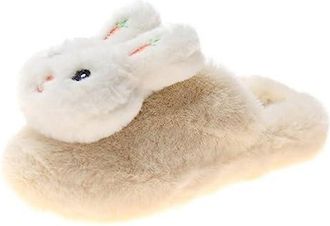 Soimiss Pantoufles Coton Antidérapantes Pour Femmes Chaussons Intérieur Chauds Hiver Design Mignon Avec Lapin Pour Confortables Et Durables