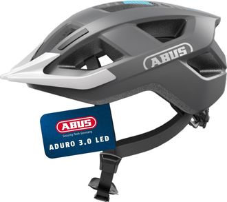 ABUS Fahrradhelm Aduro 3.0 LED - Sportiver City-Helm in stilvollem Design f&uuml;r allt&auml;gliche und sportliche Touren - mit R&uuml;cklicht - f&uuml;r Damen und Herren - Gr
