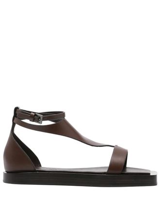 Max Mara sandales en cuir - Marron