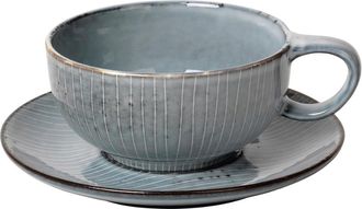 Broste Copenhagen Broste Copenhagen 14533220 Nordic Sea Tasse mit Unterteller, Steingut, 25ml