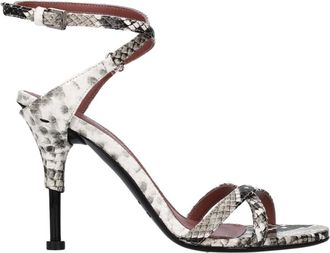 Premiata Femme, Chaussures, Beige, Taille: 40 EU Sandales &agrave; Talons en Cuir Imprim&eacute; Python