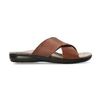 Mephisto Braune Leder-Slide-Sandale - - Shoes - Herren - Braun - 39 EU