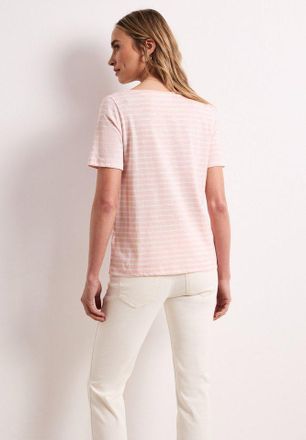 Street One T-Shirt mit abgerundetem V-Ausschnitt