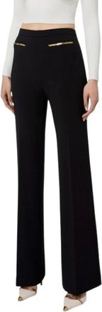 Elisabetta Franchi Femme, Pantalons, Noir, Taille: 44 FR Wide Pantalons
