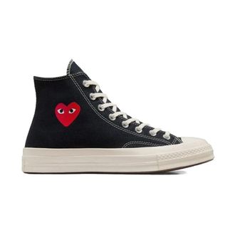 Comme Des Gar&ccedil;ons Cotton Heart Print Sneakers - - Shoes - Herren - Schwarzk - 45 EU