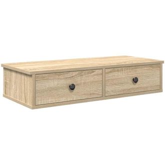 vidaXL Vidaxl - Wandregal mit Schubladen Sonoma-Eiche 80x34x17 cm Holzwerkstoff