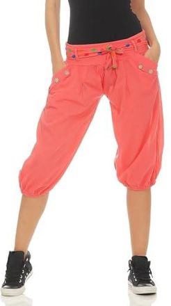 Malito more than fashion Malito Femme Pantalon Harem Court Ceinture Baggy Aladin Yoga 3416 (Corail)